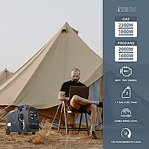 A-ITECH 2300-Watt Dual Fuel RV Ready Portable Inverter Generator Small with Super Quiet Operation for Home or Emergency, EPA & CARB Compliant, AT20-223001