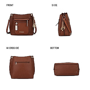 MKF Collection Hobo Handbag for women- Vegan Leather Shoulder bag and Wristlet Purse Taupe