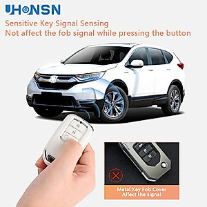 UHONSN Key Fob Cover for Honda Accessories Accord Civic Car Keychain Case Smart Remote Keys Protector Pilot Odyssey 2017-2021 Keycover White