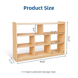 OOOK Montessori Shelf Toy Organizers and Storage, 31.5" H, 8-Compartment Wood Storage Cabinet, Montessori Bookshelf for Kids Room, Playroom, Nursery, Classroom, Kindergarten
