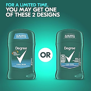 Degree Men Original Protection Antiperspirant Deodorant Cool Rush Pack of 12 48-Hour Sweat & Odor Protection Antiperspirant For Men 1.7 oz