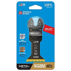 Imperial Blades IBOAT340-10 One Fit 1-3/4" Multi-Material Storm Titanium Metal/Wood Blade, 10PC