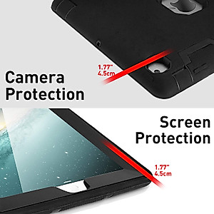AICase Heavy Duty Rubber Hybrid iPad Case, Shockproof Protective Cover for iPad 2/3/4, Includes Stylus & Screen Protector (Black)