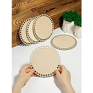 Premium Baltic birch plywood 6" Round x 5pcs Wooden Basket Bottoms set, solid wooden base for DIY