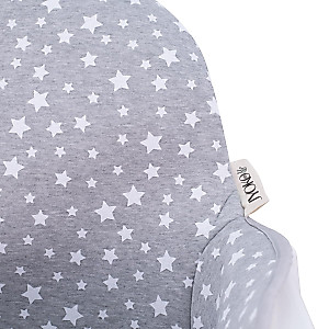 JYOKO Kids High Chair Cushion Compatible with IKEA Antilop Made Cotton 100% Confort (White Star)