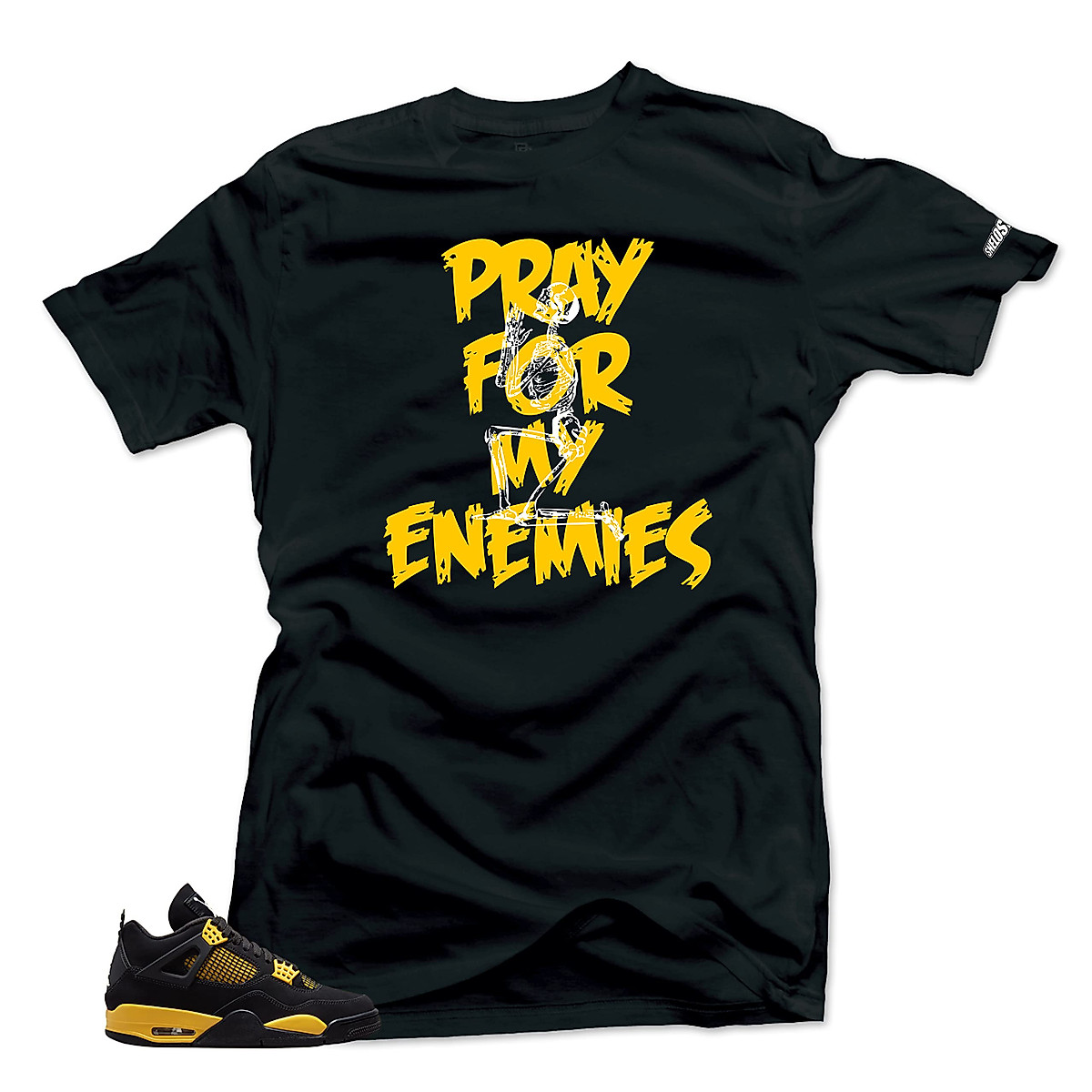 Shirt to Match Jordan 4 Thunder Match Sneaker tee - Shirt to Match Jordan 4 Thunder Enemies Black | Small
