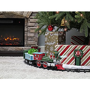 Lionel Battery-Operated Elf Toy Train Set with Locomotive, Train Cars, Track & Remote with Authentic Train Sounds, & Lights for Kids 4+