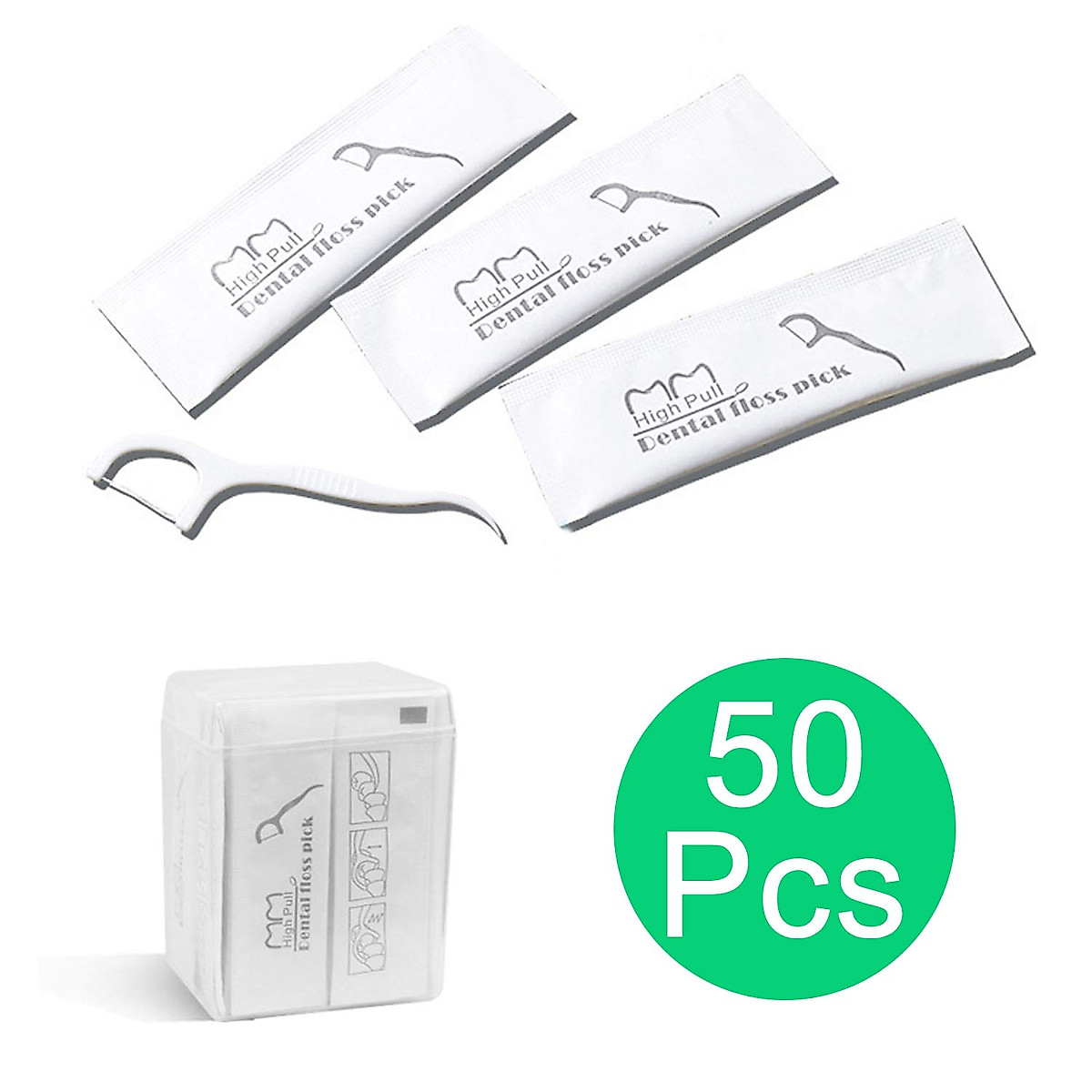 50 Count,Individually Wrapped Micro Dental Floss (100 Pcs)