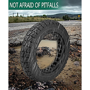 GLDYTIMES 10X2.125 Solid Tire: 50/75-6.1 Tires Replacement for Gotrax G4 GXL V2 Ninebot D40x F25 F30 F35 F40 F45 F60 Electric Scooter, 10x2/54-152, 10 Inch Off Road Front Rear Tubeless Wheel