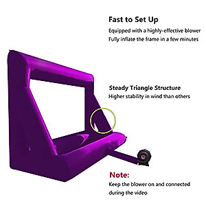 Talvania 33 Feet Inflatable Projector Screen for Outdoor and Indoor TV Movie Watching, Huge Screen, Blower, Tie Downs, Stakes, Sandbags, and Storage Bag, Quick Blow Up, Jumbo (33' Purple)