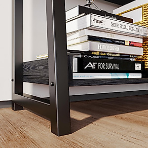 IRONCK Industrial Bookshelf 5-Tier 31.5 in Wide, Bookcase Ladder Shelf, Storage Shelves Rack Shelf Unit, Accent Furniture Metal Frame, Home Office Furniture for Bathroom, Living Room