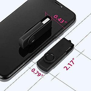 64GB DataOcean USB 2.0 Flash Drive Memory Stick Thumb Drives Swivel Design Black