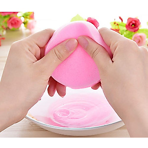 Facial Sponge Compressed,240 Count PVA Professional Makeup Removal Wash Round Face Sponge Spa Pads Exfoliating Cleansing for Women,Pink