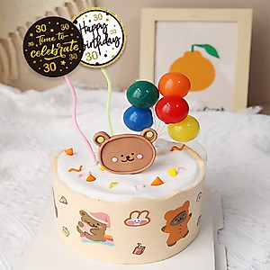 REWIDPARTY Gold 30th Birthday Stickers (500 per Roll, Round, Paper, Waterproof, 1.5'' Diameter) - Party Decorations, Anniversary, Classmate, Company Party Favors