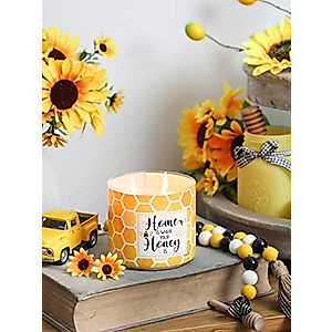 Spring Honeycomb Candle Honey Scented Candle 3 Wicks Large Jar, 14 oz