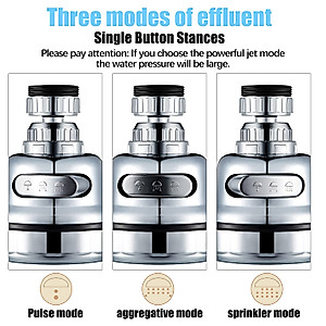 2 Pcs Movable Kitchen Tap Head Faucet Sprayer Water Spray 360 Degree Rotatable Kitchen Faucet Spray Universal Adapter Set Kitchen Sink Accessories Tools