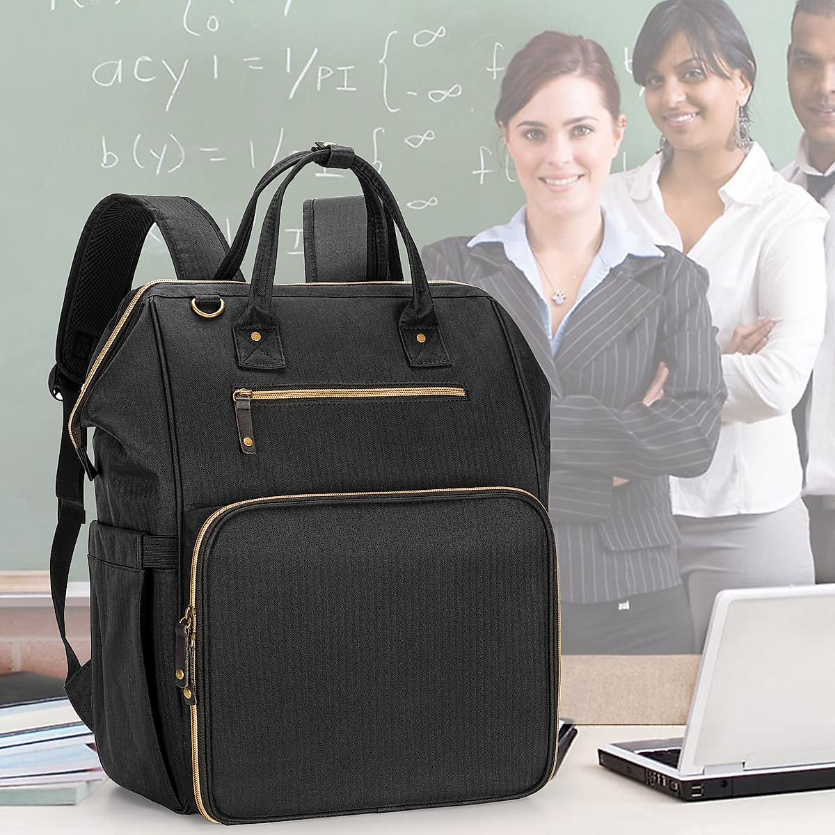 Trunab Teacher Laptop Backpack for Women, Teacher Travel Backpack with Multiple Pockets and Padded Laptop Compartment, Perfect for Work, Travel, School, Office, Business