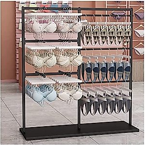 Coat Rack Stand, Underwear Display Stands, Freestanding Clothing Store Boutiques Retail Lingerie Garment Rack, Wall Mounted Clothes Rack, Commercial Shelves for Socks Bra Panties Scarves Storage