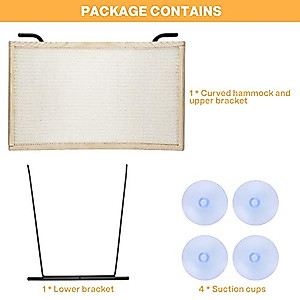 Pecute Cat Window Perch Sisal Cat Scratcher 2 in 1, Cat Hammock Window Seat with Solid Wood Frame, Iron Bracket and Heavy Duty Suction Cups Holds Cats Up to 30lbs