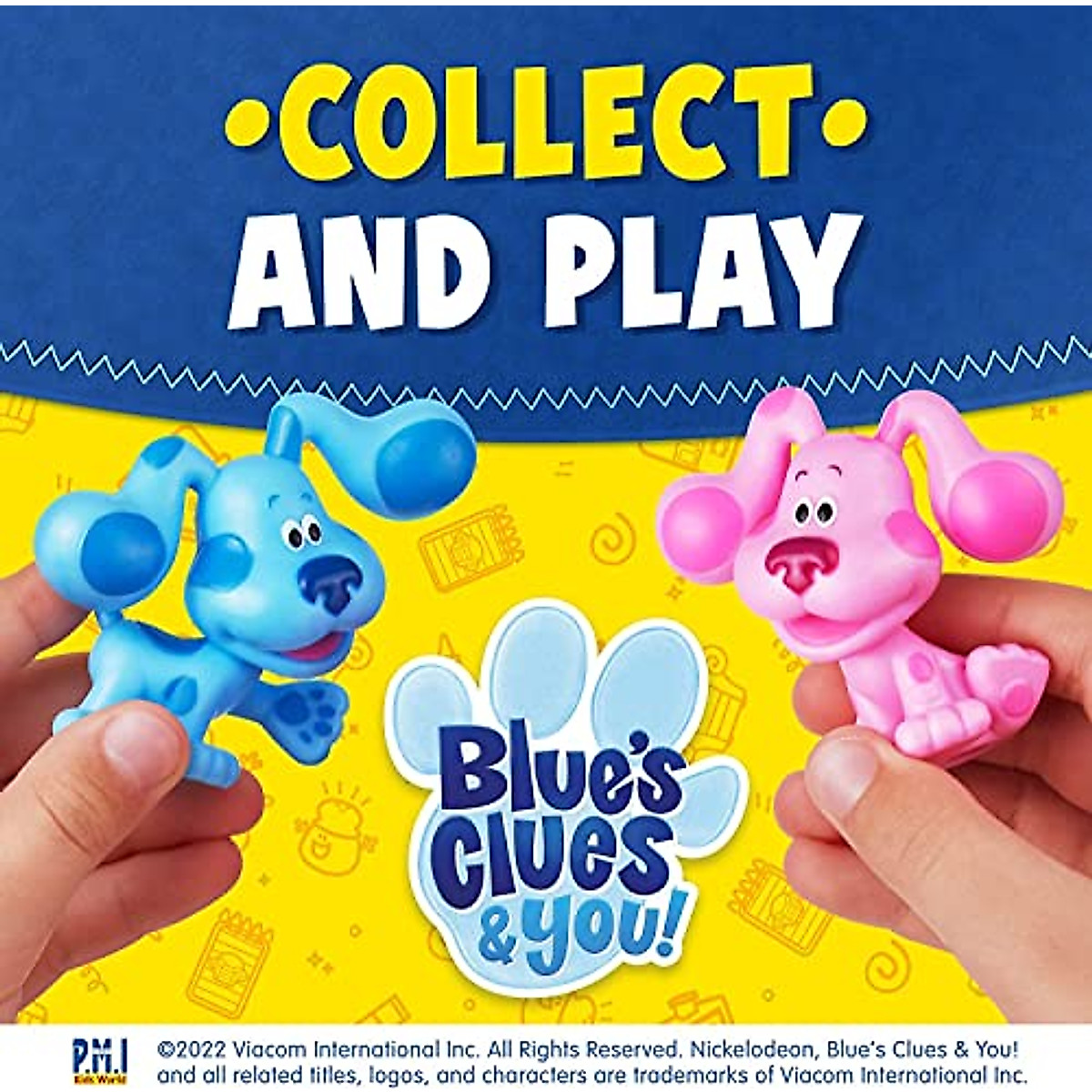 P.M.I. Blue's Clues Toppers for Kids | 12 Topper Blue’s Clues Toys in 1 Pack | Collect All 12 Blue Clues Toys/Mini Toys | Kids’ Toys & Blues Clues Birthday Party Supplies (D)