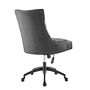 Modway Regent Tufted Fabric Swivel Office Chair in Black Gray