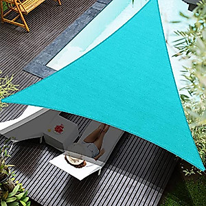 CIELO COLORIDO 20' x 20' x 20' Turquoise Triangle Sun Shade Sail,95% UV Blockage,Water & Air Permeable, Commercial, Custom Size Accepted