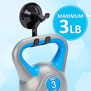 Powerful Black Waterproof Suction Cup Razor Hooks, Removable and Reusable Vacuum Hooks for Shower Wall or Any Flat Surface. (2 Pack)