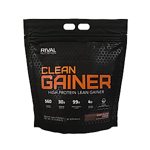 Rivalus Clean Gainer - Chocolate Fudge 10 Pound - Delicious Lean Mass Gainer with Premium Dairy Proteins, Complex Carbohydrates, and Quality Lipids, No Banned Substances, Made in USA