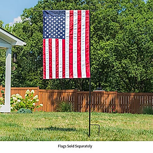 Evergreen Flag Oversized Metal Outdoor Flag Stand 7-Feet Tall & 40-Inch Wide | Sturdy 5 lbs Solid Steel | Black | Fits 3x5 and Smaller American Flag and Seasonal | Home Garden Planter House Décor