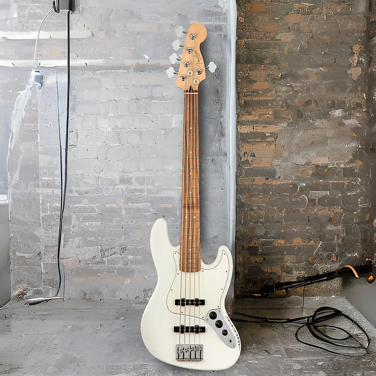 Fender Player 5-String Jazz Bass, Polar White, Pau Ferro Fingerboard