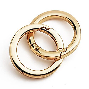 2 Pcs O Ring for Purse Strap,1 inch Spring Rings for Handbag & Keys,Gold