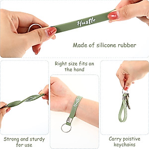 Sureio 24 Pcs Motivational Keychains Inspirational Quote Silicone Keychains Positive Word Signs Bulk for Adults(Multi Color)