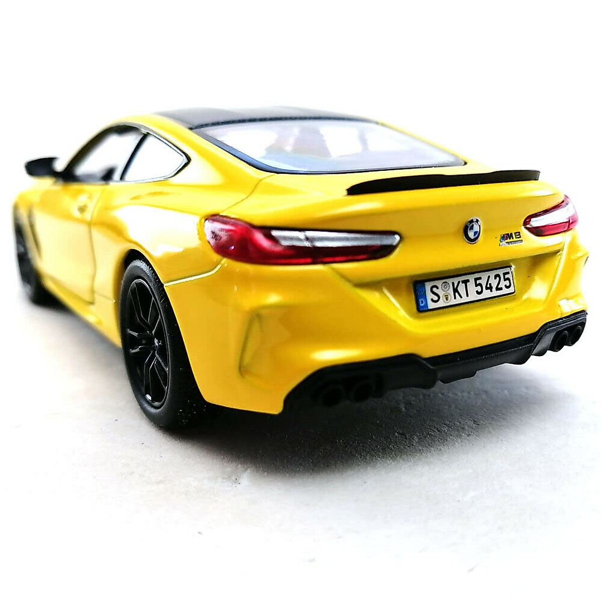 KiNSMART BMW M8 Competition Coupe Yellow 5" 1:36 Scale Die Cast Metal Model Toy Car w/Pullback Action