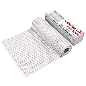 YRYM HT Clear Vinyl Transfer Paper Tape Roll-12 x 50 FT w/Alignment Grid Application Tape for Silhouette Cameo, Cricut Adhesive Vinyl for Decals,Signs, Windows, Stickers