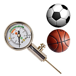Haploon Accurate Ball Pressure Gauge Heavy Duty Metal Made,Test and Adjust The Pressure for Football Soccer Rugby Basketball Volleyball and Other Balls