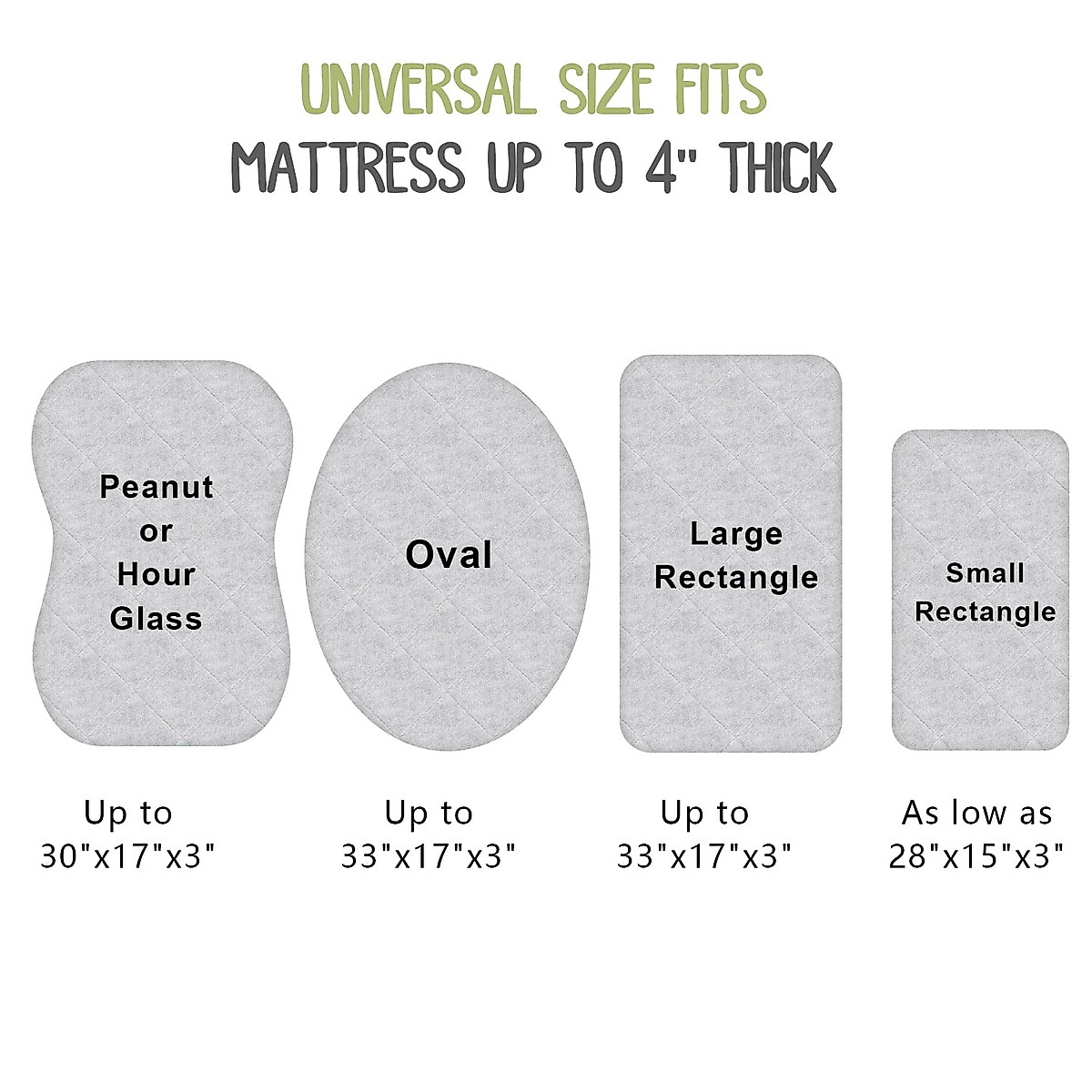 Bassinet Mattress Pad Cover, Compatible with Rectangle/Hourglass/Oval Bassinet Mattress, 2 Pack Waterproof and Soft Cotton Sheet, Breathable Bamboo Sleep Surface (Microfiber-GY)