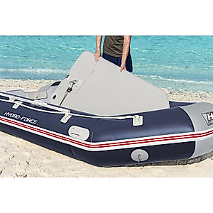 Bestway Hydro-Force Mirovia Pro Inflatable 5 Person Outdoor Water Lake Raft Boat Set with 2 Aluminum Oars, Hand Pump, Pressure Gauge, and Repair Patch