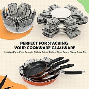 Pot and Pan Protectors, Set of 12 and 3 Different Size, Cookware Protector Set/Pots and Pans Dividers/Pans Separator Anti-Slip to Avoid Scratching or Marring When Stacking