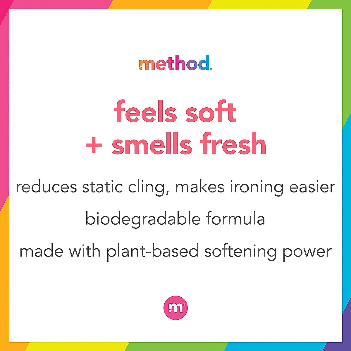 Method Fabric Softener, Fresh Air, 45 loads, Reduces Static Cling, 53.5 Ounces (Pack of 1)