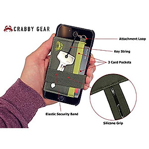 Crabby Wallet - Thin Minimalist Front Pocket Wallet - Credit Card Holder - Small Travel Wallets -  Compact Wallets For Men and Women -  Carry Cards, Cash, Phone, Keys- Secure Canvas Wallet - Scipio