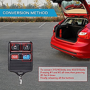 MICTUNING Keyless Entry Remote Control - Car Key Fob 4 Button Clicker Transmitter Replacement for Ford, Lincoln, Mercury, Mazda, Mustang Explorer Escape Expedition Focus Fusion Taurus (CWTWB1U345)