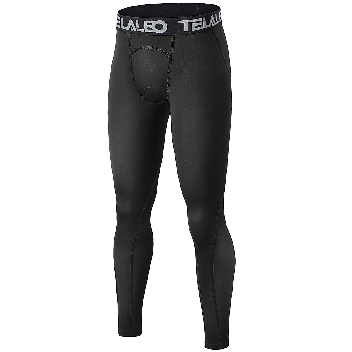 TELALEO Boys Thermal Compression Leggings Pants Youth Fleece Lined Base Layer Tights Cold Weather Heat Gear (Fireball is an AD) Black M