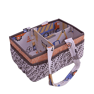 Bacati Construction Multicolor Boys Cotton Nursery Storage Caddy