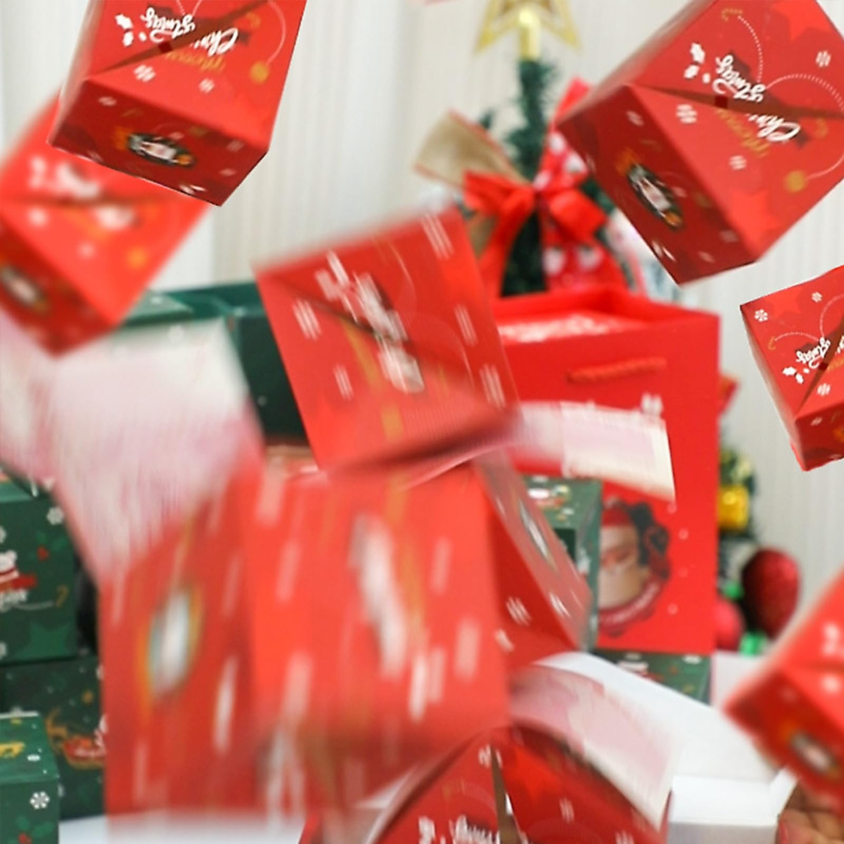Surprise Box Gift Box for Money, Surprise Gift Box Explosion,2024 Newly Merry Christmas Surprise Gift Boxes,Folding Pop-Up Explosion Gift Box for Birthday Anniversary Valentine Proposal (Red Christmas)