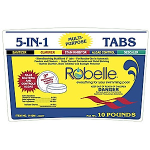 Robelle 1410M Chlorine Tabs Pool Sanitizer, 10-Pounds