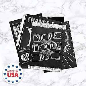 Chalkboard Appreciation Card Set / 24 Thank You Greeting Cards / 6 Retro Chalkboard Note Card Designs / 3 1/2" x 4 7/8" Blank Cards With Kraft Envelopes