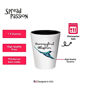 SpreadPassion Hummingbird Whisperer Shot Glass - Hummingbird Whisperer Gifts - Funny Ceramic Shot Glass