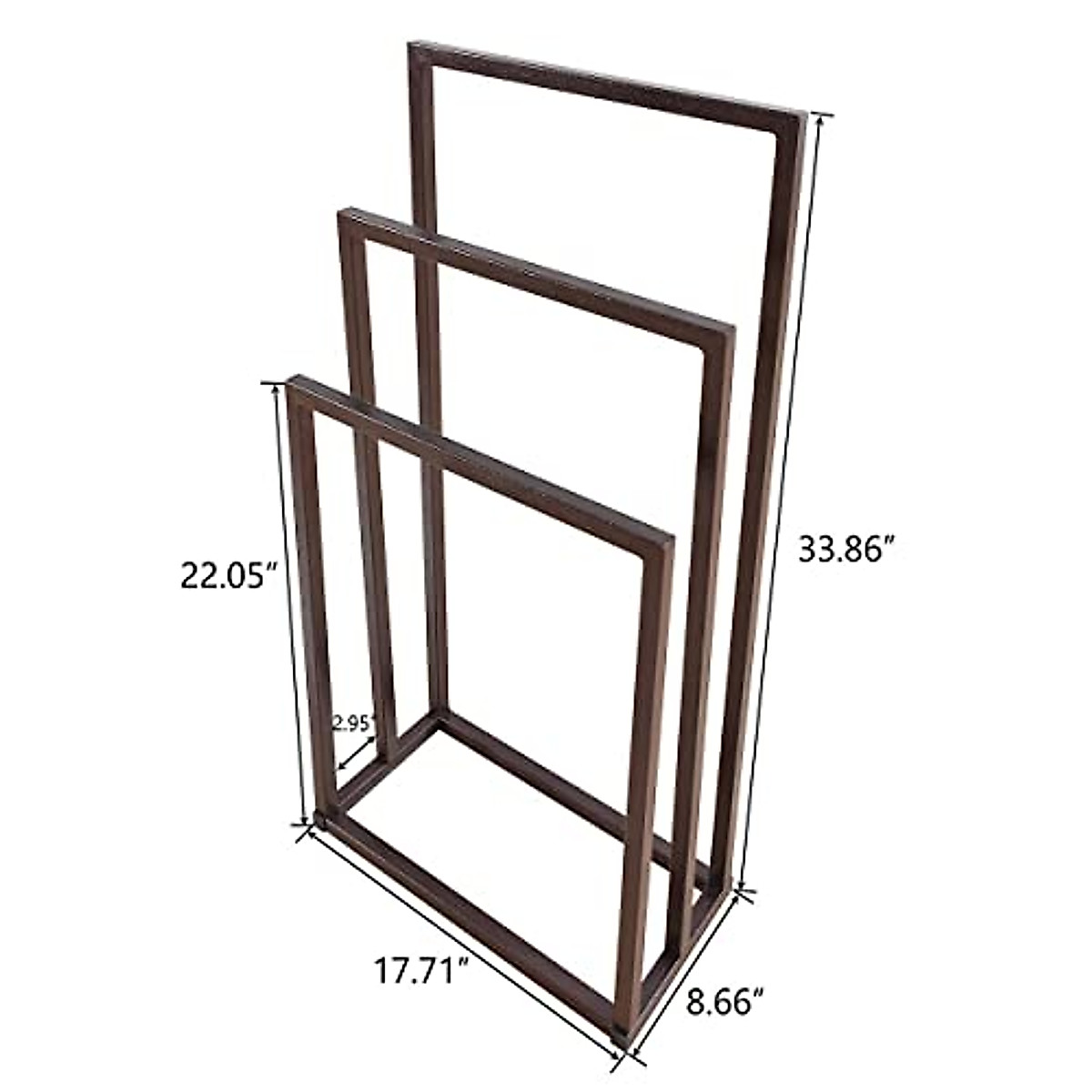 Metal Towel Racks Stand Bathroom freestanding Towel Racks for Bathroom Outdoor Towel Rack Standing Towel Rack 3 Bars Freestanding Drying Shelf Washcloths Holder Bronze