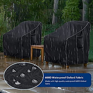 BOLTLINK Patio Chair Covers Waterproof, Heavy Duty Outdoor Furniture Covers Fits up to 35W x38D x 31H inches -2 Pack