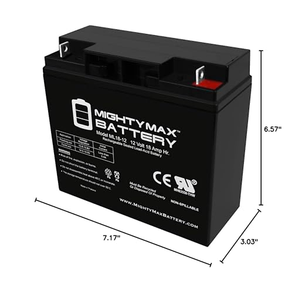 Mighty Max Battery 12V 18AH SLA Battery for Stanley Portable Jump Starter J5C09